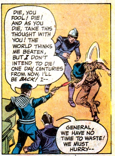 That's right, the ironic twist ending is, Future Hitler is wearing a ...